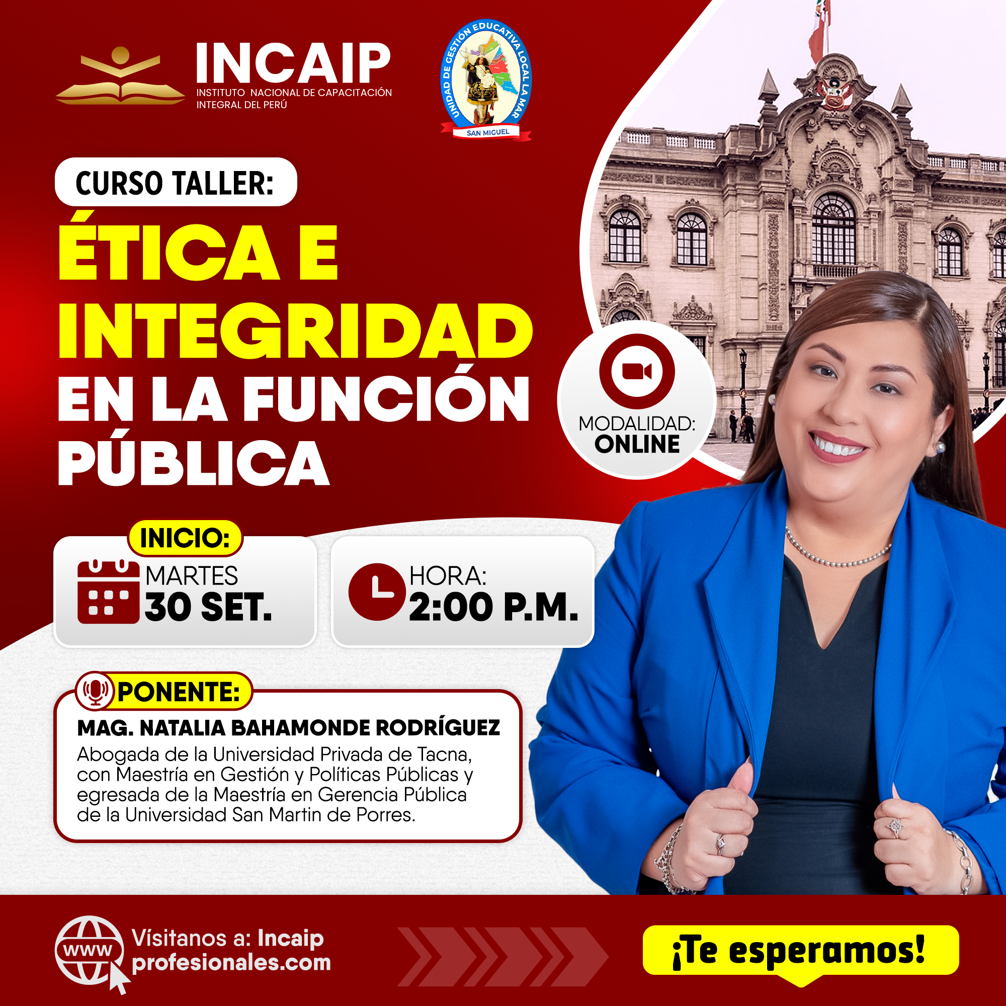 ÉTICA E INTEGRIDAD EN LA FUNCIÓN PÚBLICA - 2025 EN VIVO | incaipprofesionales